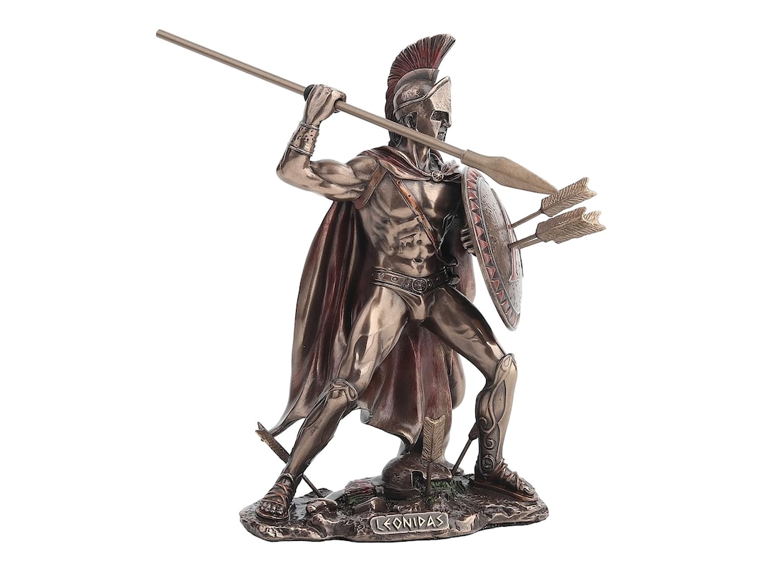 Spartan King Leonidas With Spear and Shield With Arrows Cold Cast ...