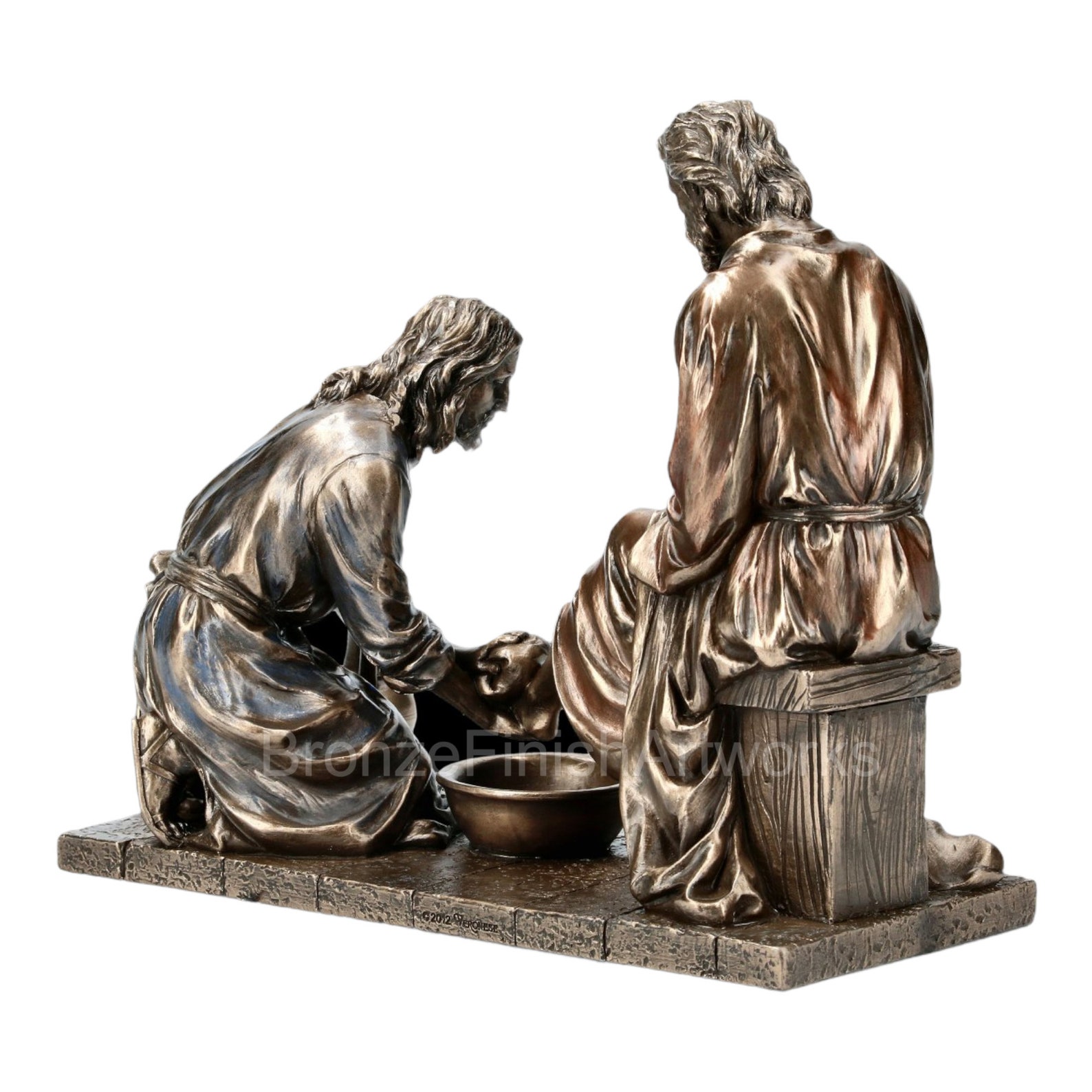 Jesus Washing His Disciples Feet Statue Sculpture Bronze Finish ...
