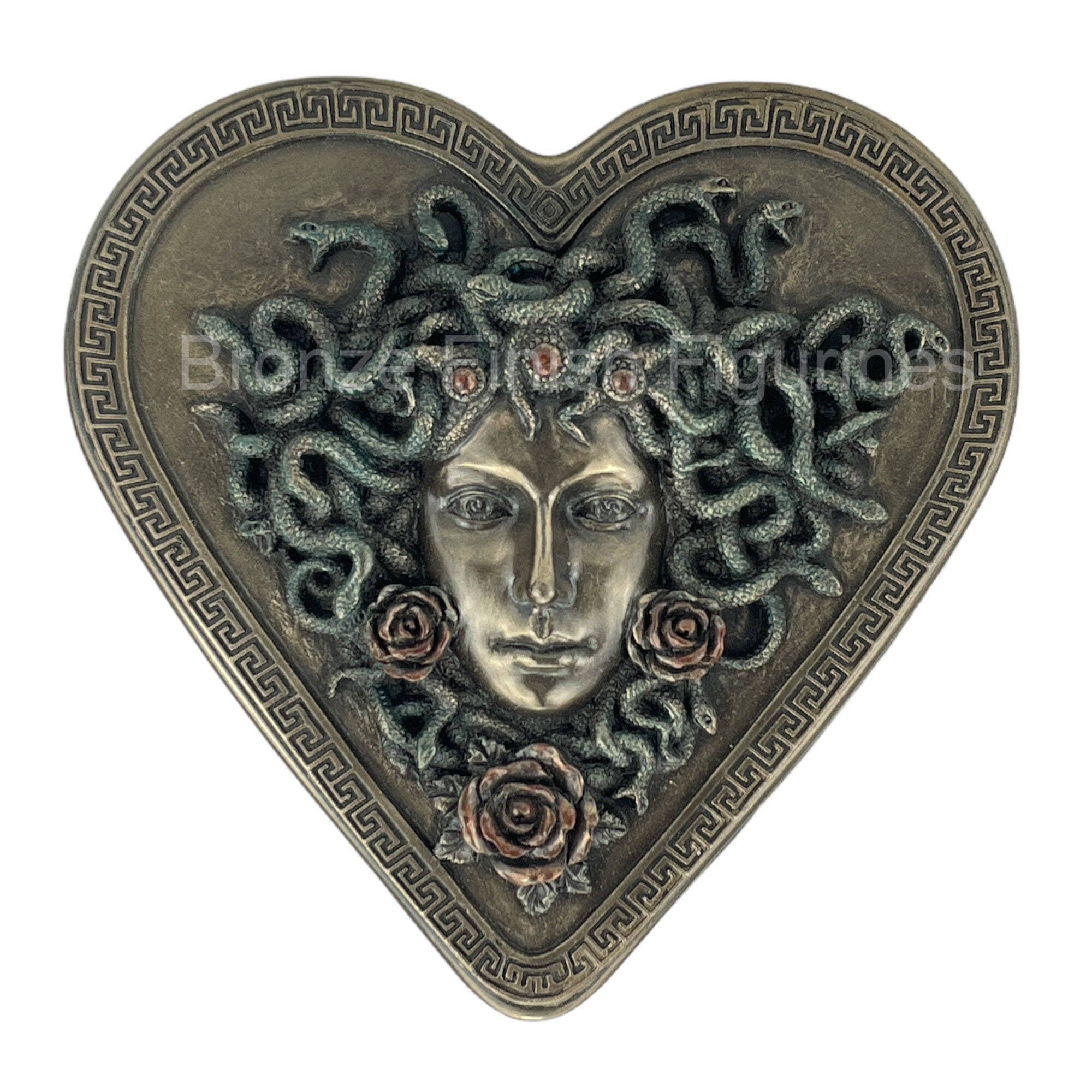 Medusa Head of Snakes Goddess Casket Heart Box Cold Cast Bronze Bronze ...