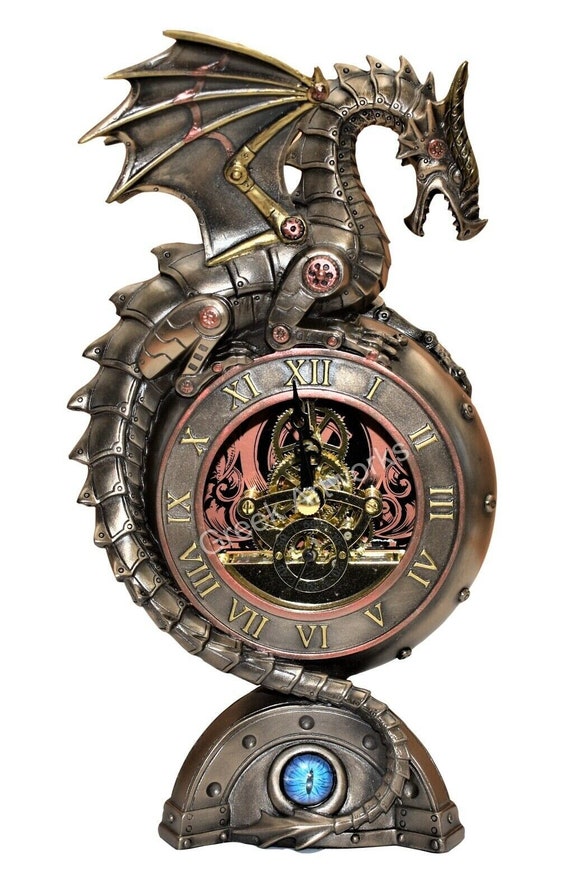 Steampunk Dragon Eye Bronze Finish Table Mechanical Clock - Etsy