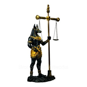 Anubis Weighing the Heart on Scale Cold Cast Bronze & Resin Egyptian ...