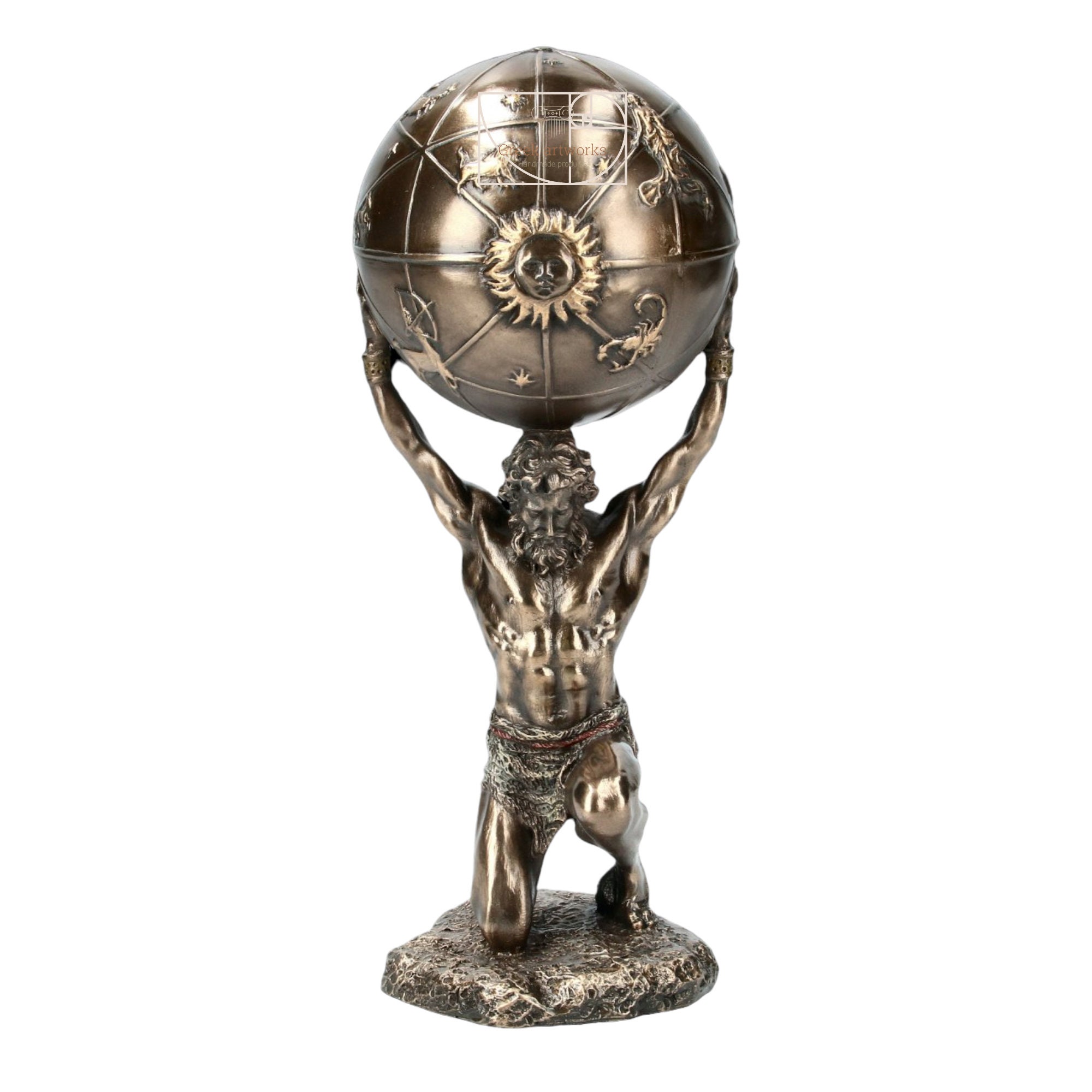 Atlas Titan Celestial Sphere Mythology Greek Statue Sculpture Cold Cast ...