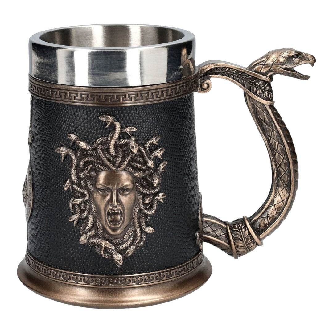 Greek Roman Goddess Medusa Stainless Steel Beer Tankard Tumbler Cup ...