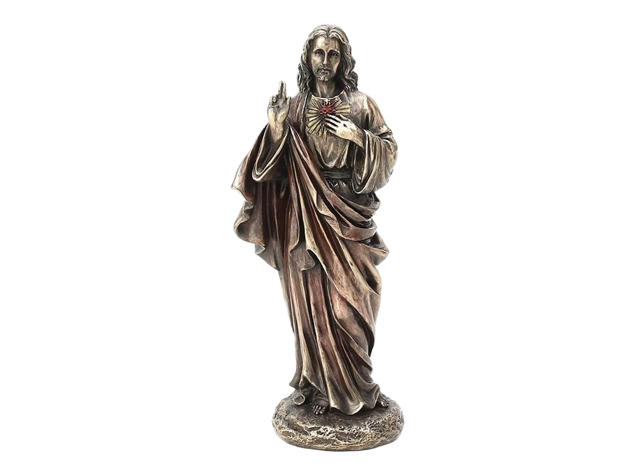 Sacred Heart of Jesus Christ Cold Cast Bronze & Resin Statue Sculpture ...