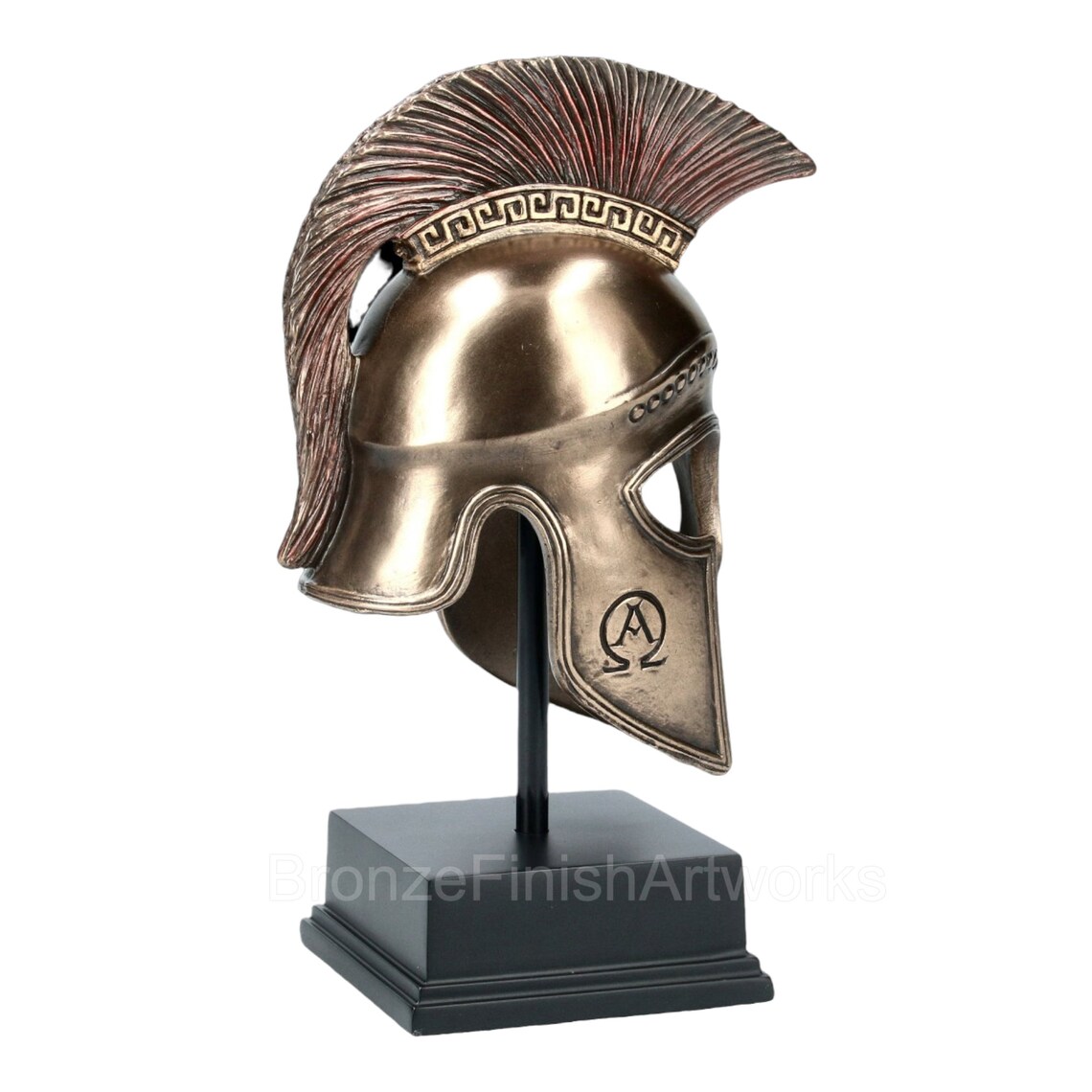 Spartan Hoplite Helmet Greek Statue Sculpture Home Décor Bronze Finish ...