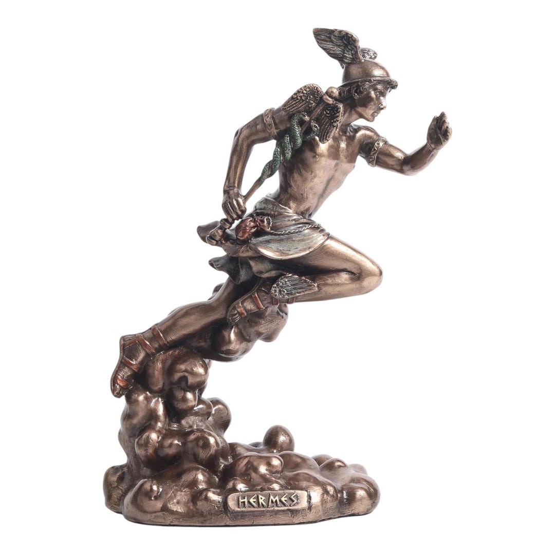 Hermes Mercury Greek Roman God Messenger Statue Sculpture Cold Cast ...
