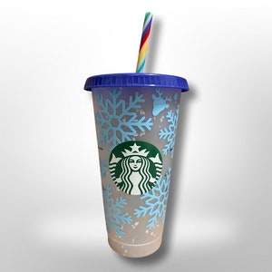 Snowflake & Deer Starbucks Cold Cup - Etsy