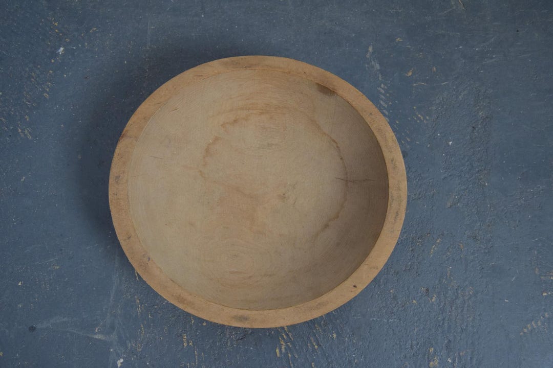 Small Round Antique Wooden Bowl - Etsy