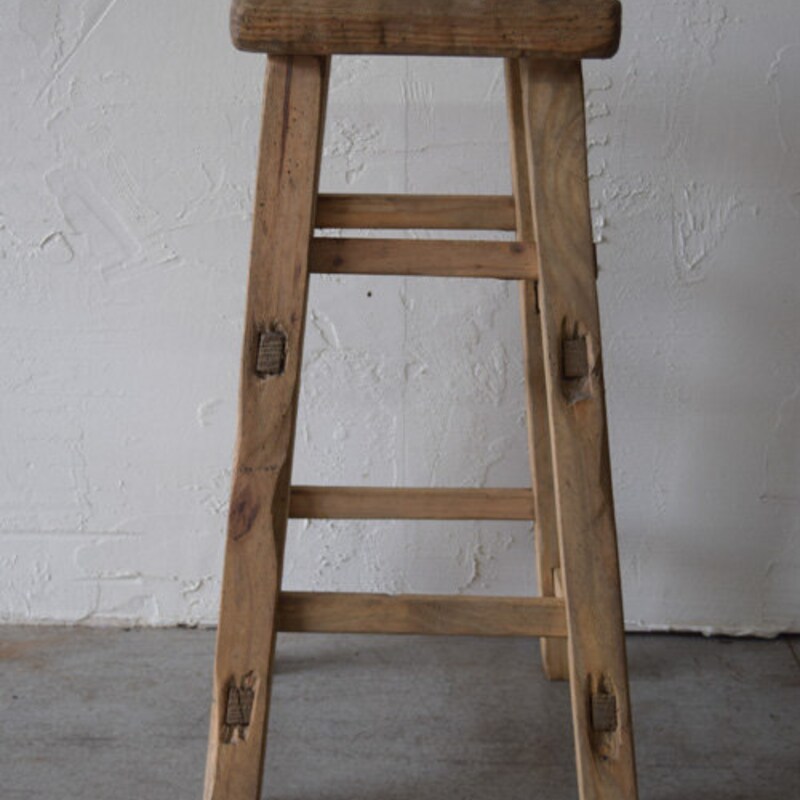 Old Wooden Tall Stool - Etsy