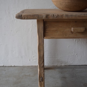Solid Wood Table W/two Drawers - Etsy