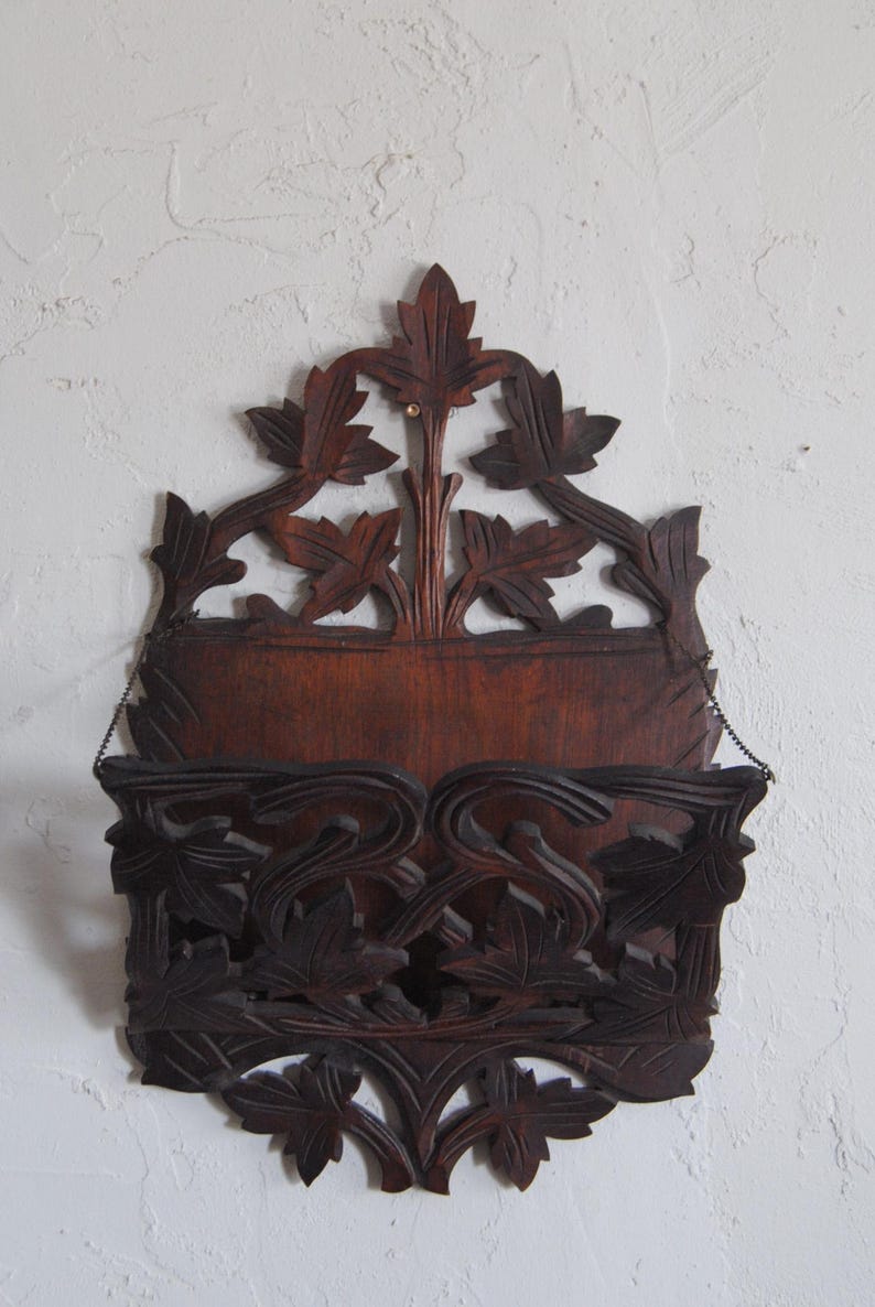 Large Antique Eastlake Wall Pocket/mail Holder - Etsy