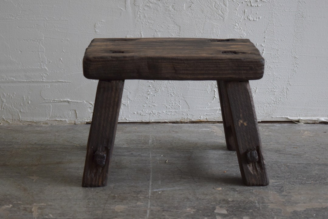Made to Order: Small Dark Wooden Stool - Etsy