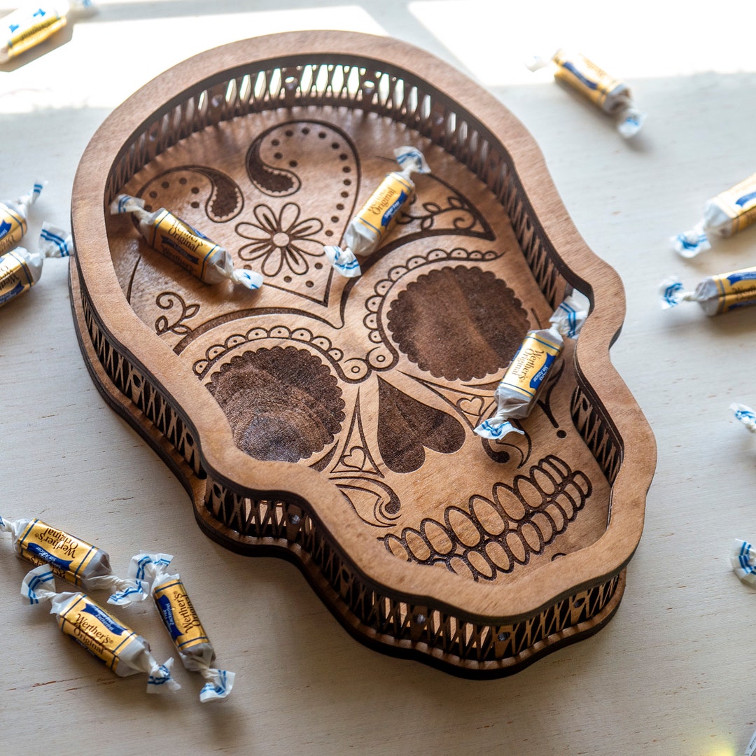 Skull Dish, Day of the Dead Home Decor, Candy Caddy, Key Caddy ...