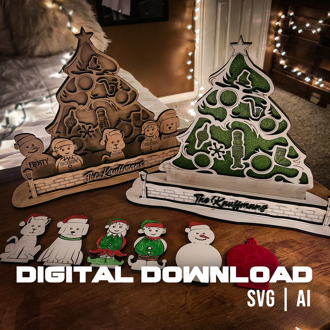 Christmas Family Tree - Personalize Digital Download File - Etsy