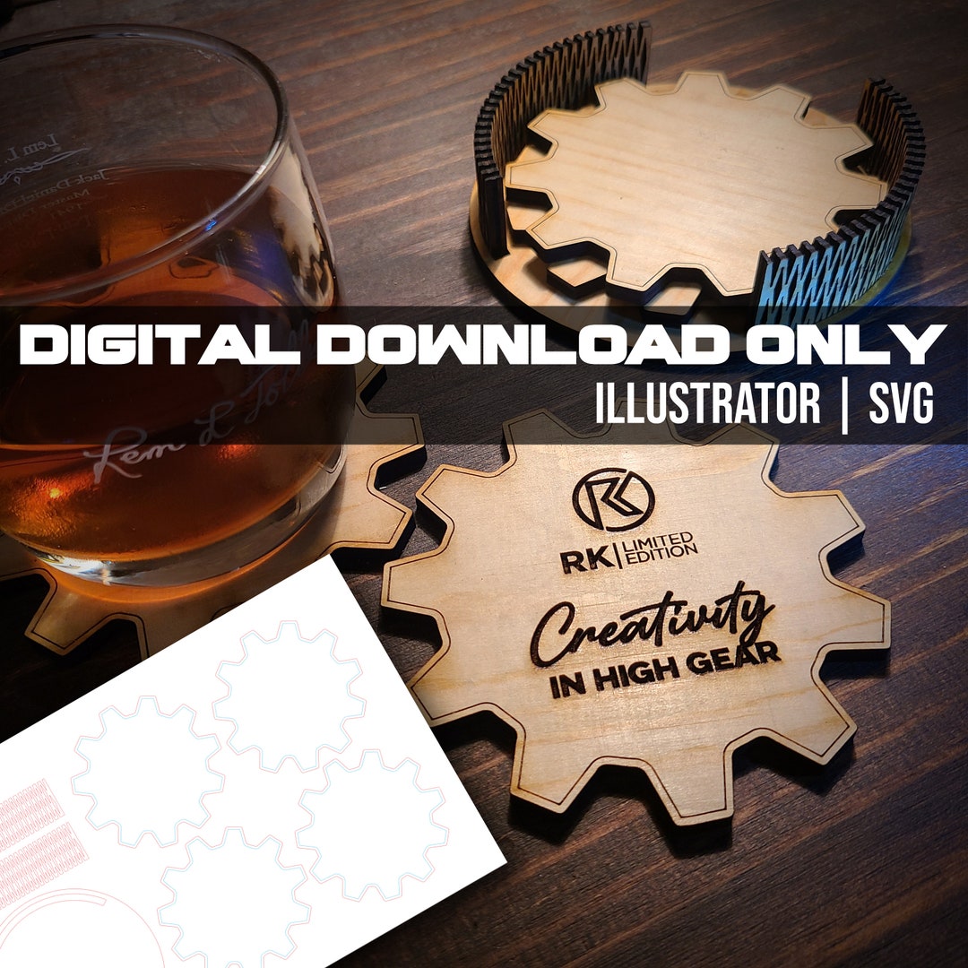 Gear Coaster Set - Digital Download File - Etsy