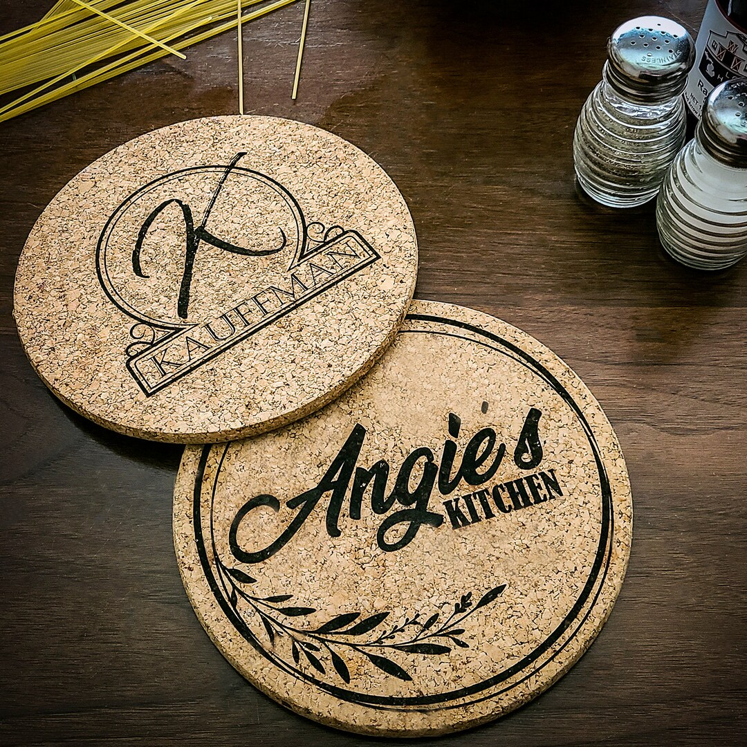 Personalized Cork Trivets - Etsy
