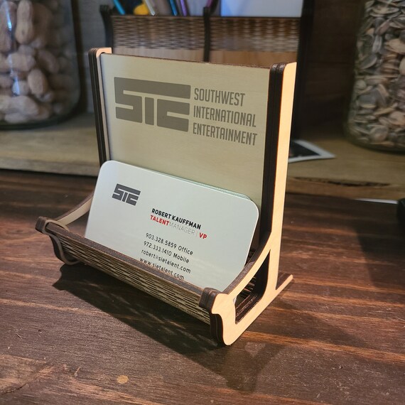 Small Laser Cut / Engraved Business Card Holder - Etsy
