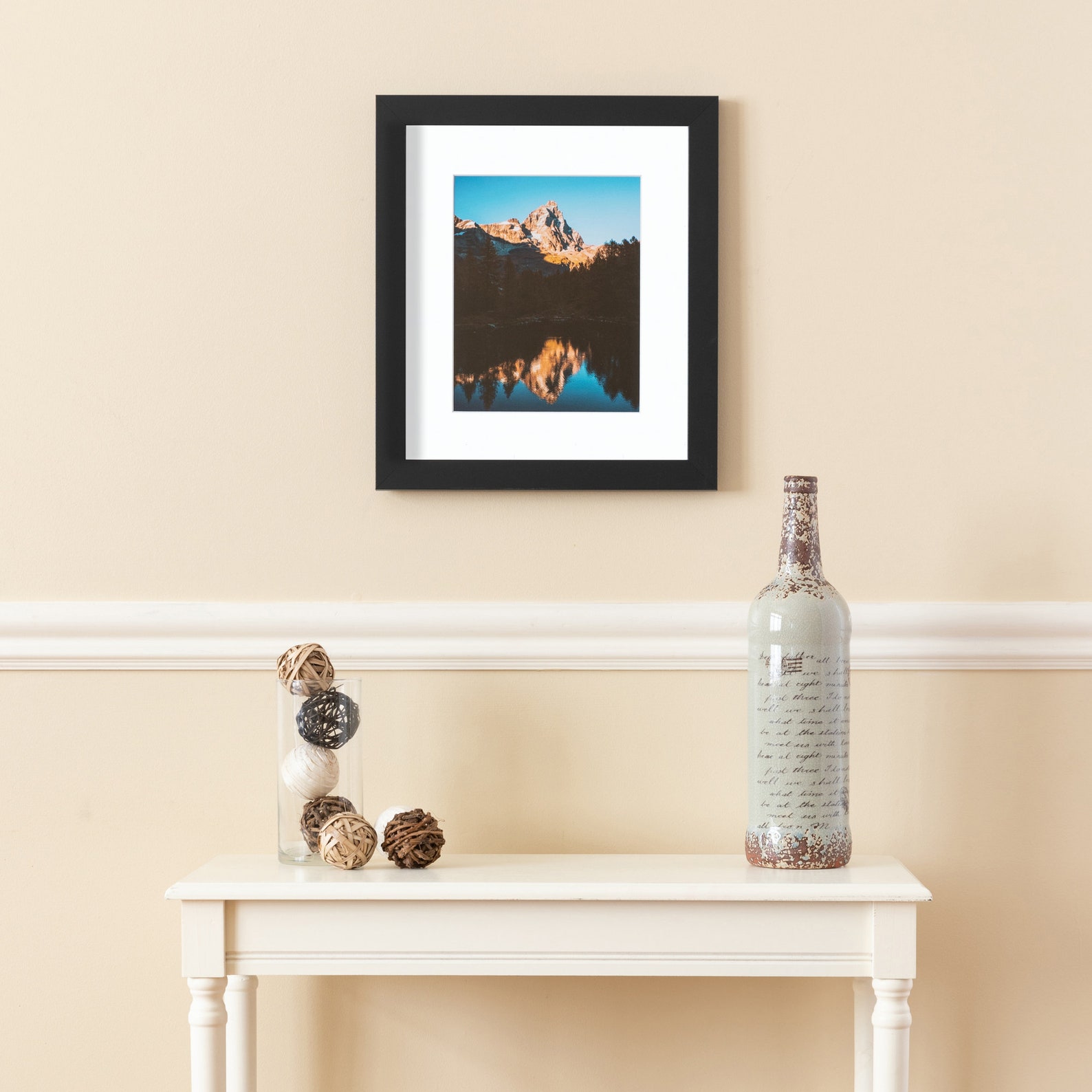 Black Frame Art, Glass Covered Artwork, 16x20 MDF Wood Frame, Foam ...