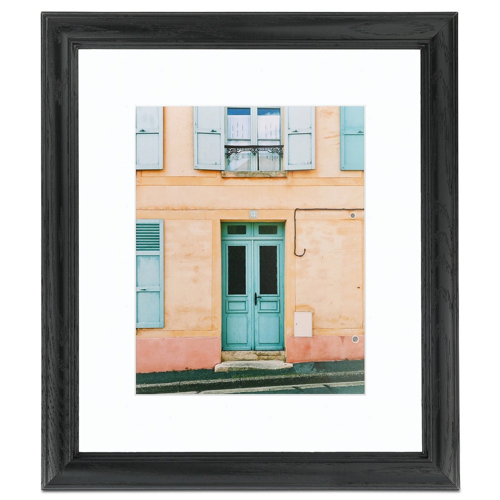 16x22 Matted Frame, 16 by 22 Inch Frame, Wooden Photo Frame, Black Wood ...