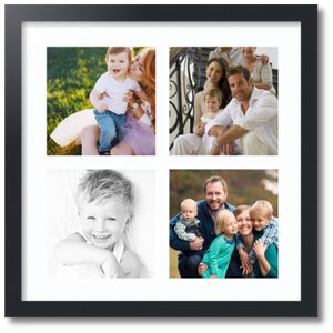 4 Opening Frame, 8x8 Collage Frame, Multi Photo Frame, Black Picture ...