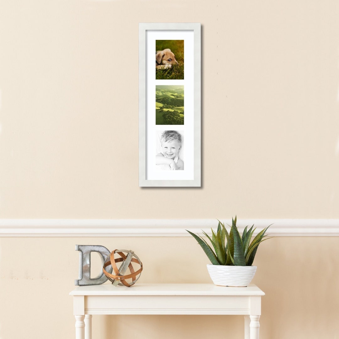 3 5x7 Frame, 3 Opening Frame, White Collage Frame, Triple Photo Frame ...