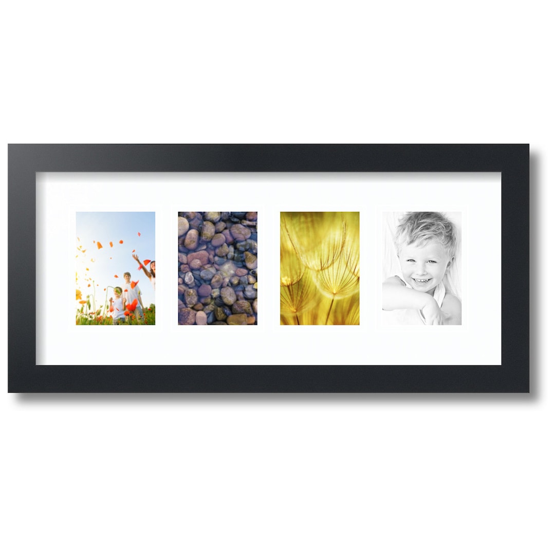 4 3.5x5 Collage Frame, 4 Openings Frame, Black Frame, Multi Picture ...