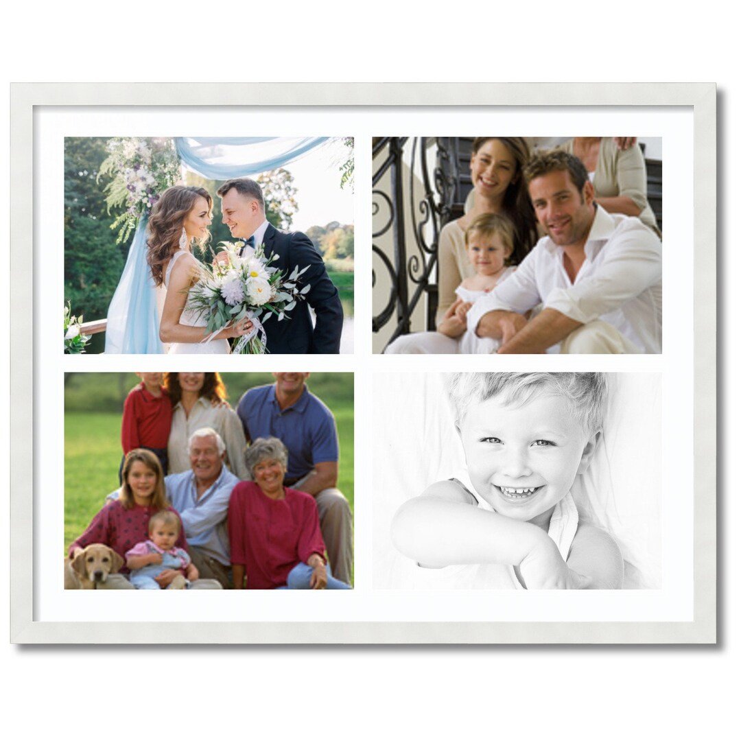 4 Picture Collage Frame, 4 12x16 Openings Frame, Frame With Plexi Glass ...