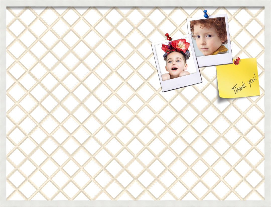 Cork Bulletin Board, Diamond Pin Board, Beige Design Board, White ...