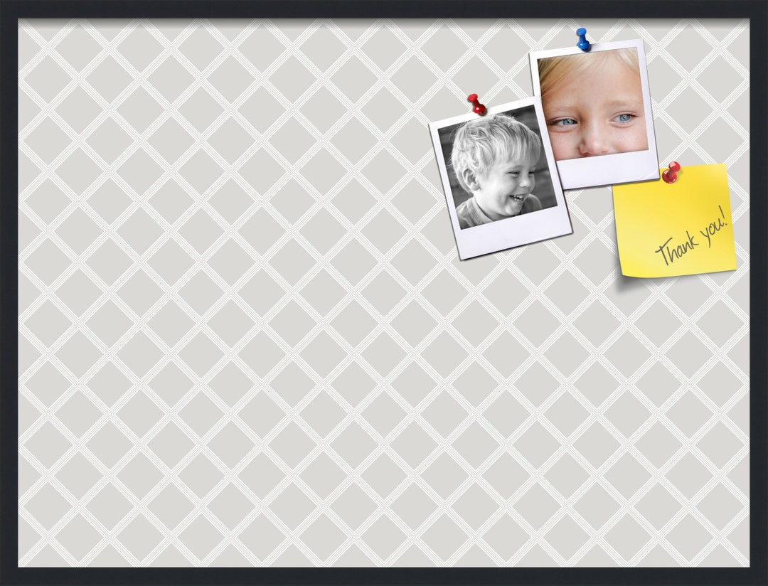 Grey Cork Board, Geometric Bulletin Board, Modern Pin Board, Office ...