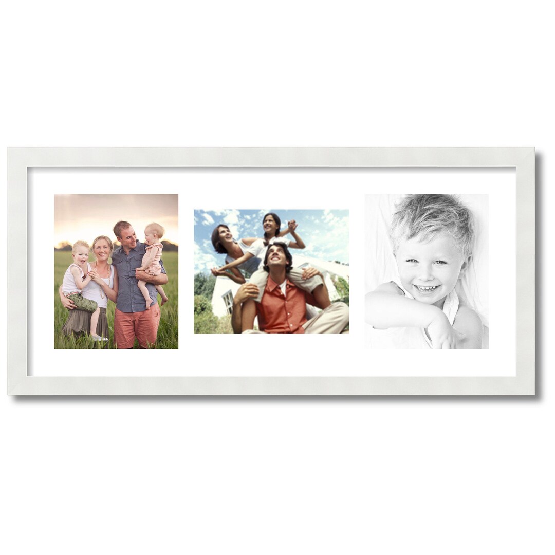 Triple Photos Collage Frame, 3 Picture Frame, 8x10 Inch Openings, White ...