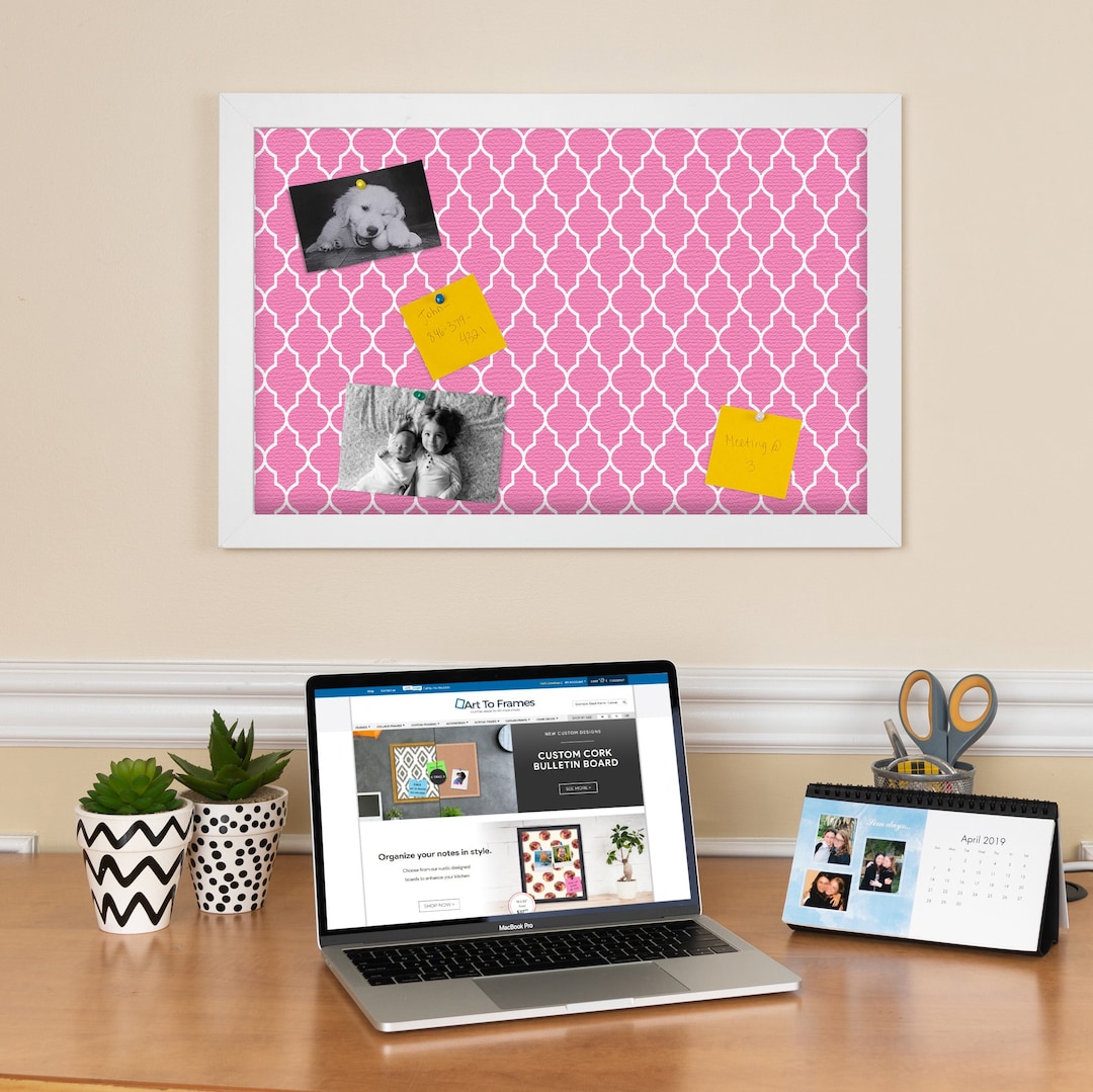 Pink Bulletin Board, Girls Pin Board, Decorative Cork Board, Cork Board ...