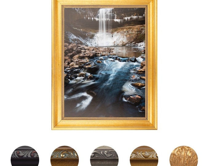 12x16 Frame (approximate Size) Very Wide Dark Gold and Black Ornate ...