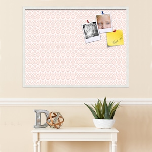 White and Pink Cork Board, Framed Corkboard, Girly Pinboard, Decorative ...