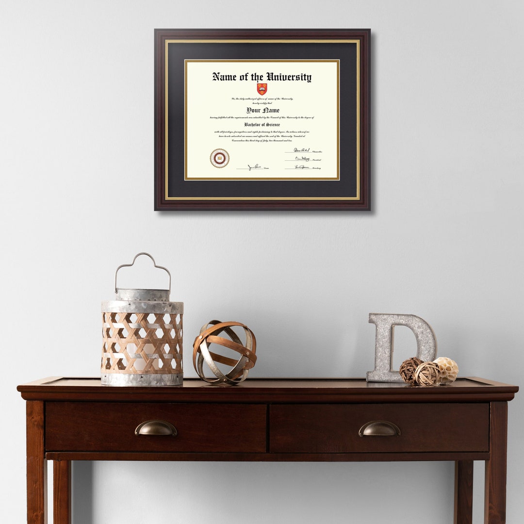 Diploma Frame, 10x13 Frame, Wood College Frame, Degree Frame ...