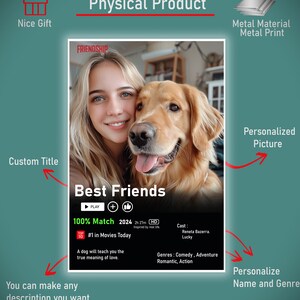 Custom Movie Flix Couples Poster Metal Print, Personalized Best Friend ...