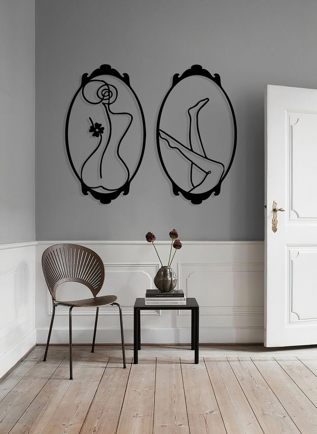 Woman Body Art Wall Decor Set: Modern Living Room MDF Art - Etsy