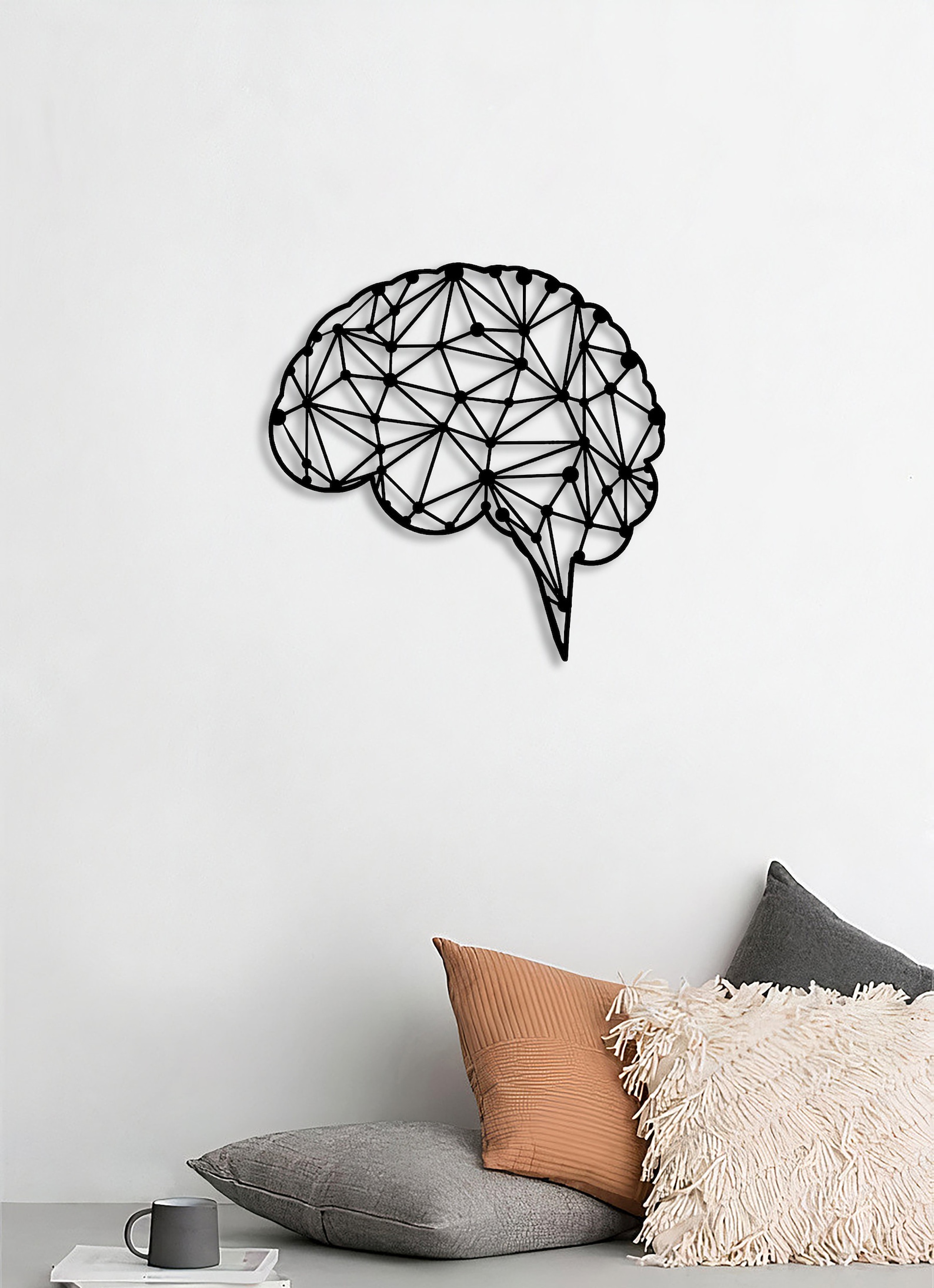 Brain Home Wood Wall Decor, Skull Cells, Living Room Decor, Nursery ...