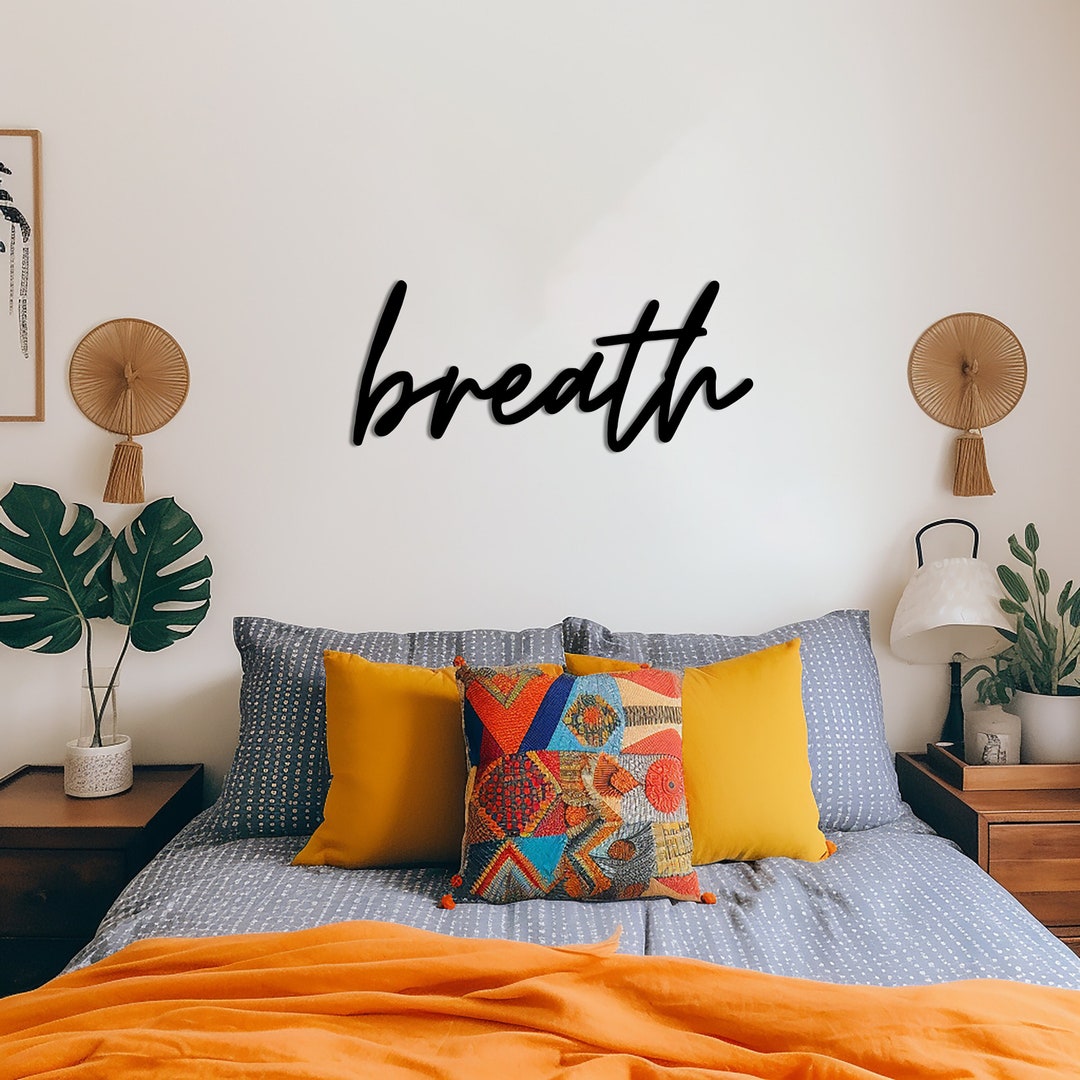 Breath Sign Writing Wall Hanging, Spiritual Yoga Symbol, Custom Letters ...