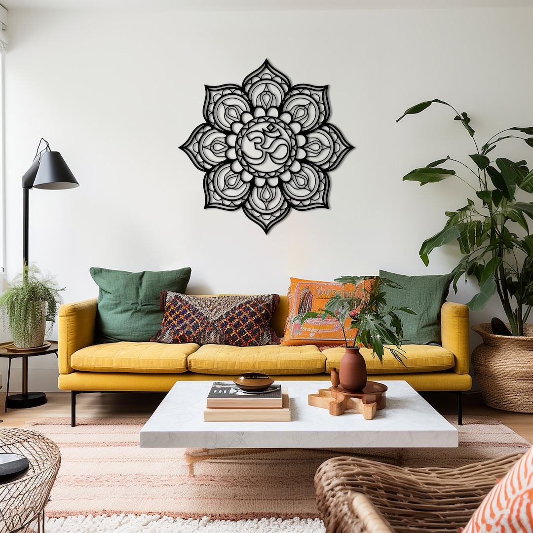 Om Symbol, Yoga Gifts, Mandala, Mantra Decor, Wood Wall Decor, Lotus ...