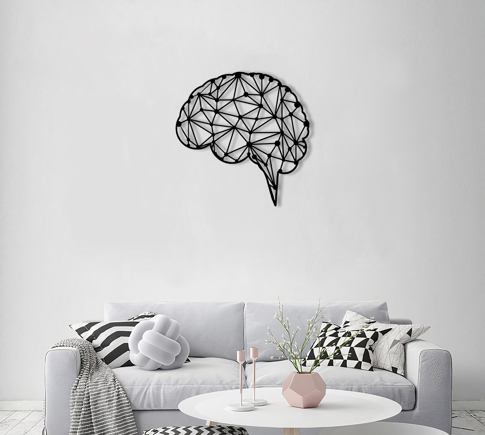 Brain Home Wood Wall Decor, Skull Cells, Living Room Decor, Nursery ...