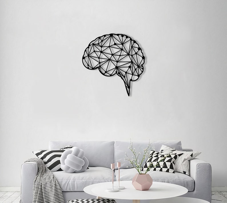 Brain Home Wood Wall Decor, Skull Cells, Living Room Decor, Nursery ...