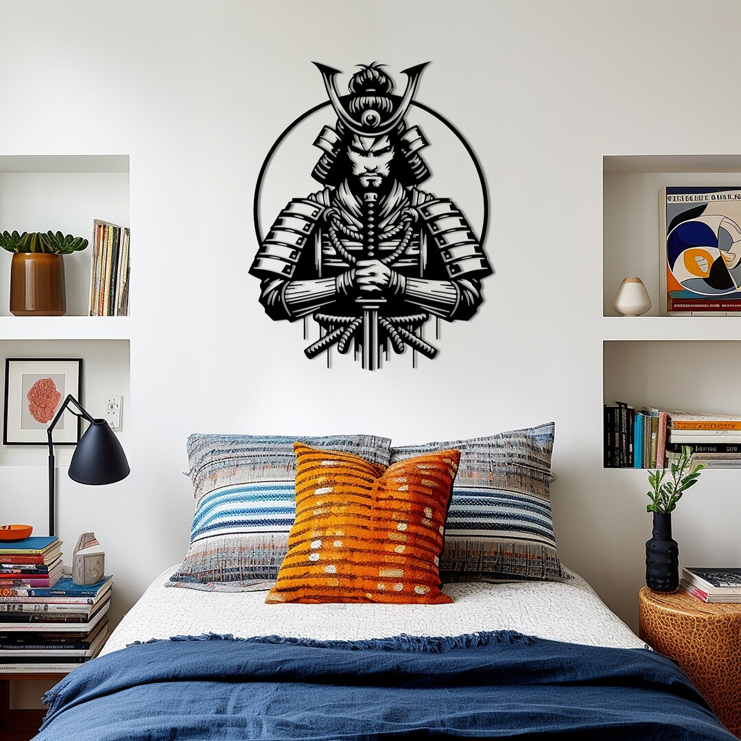 Samurai Wall Art, Game Room Decor, Warrior Wall Art, Japanese Samurai ...