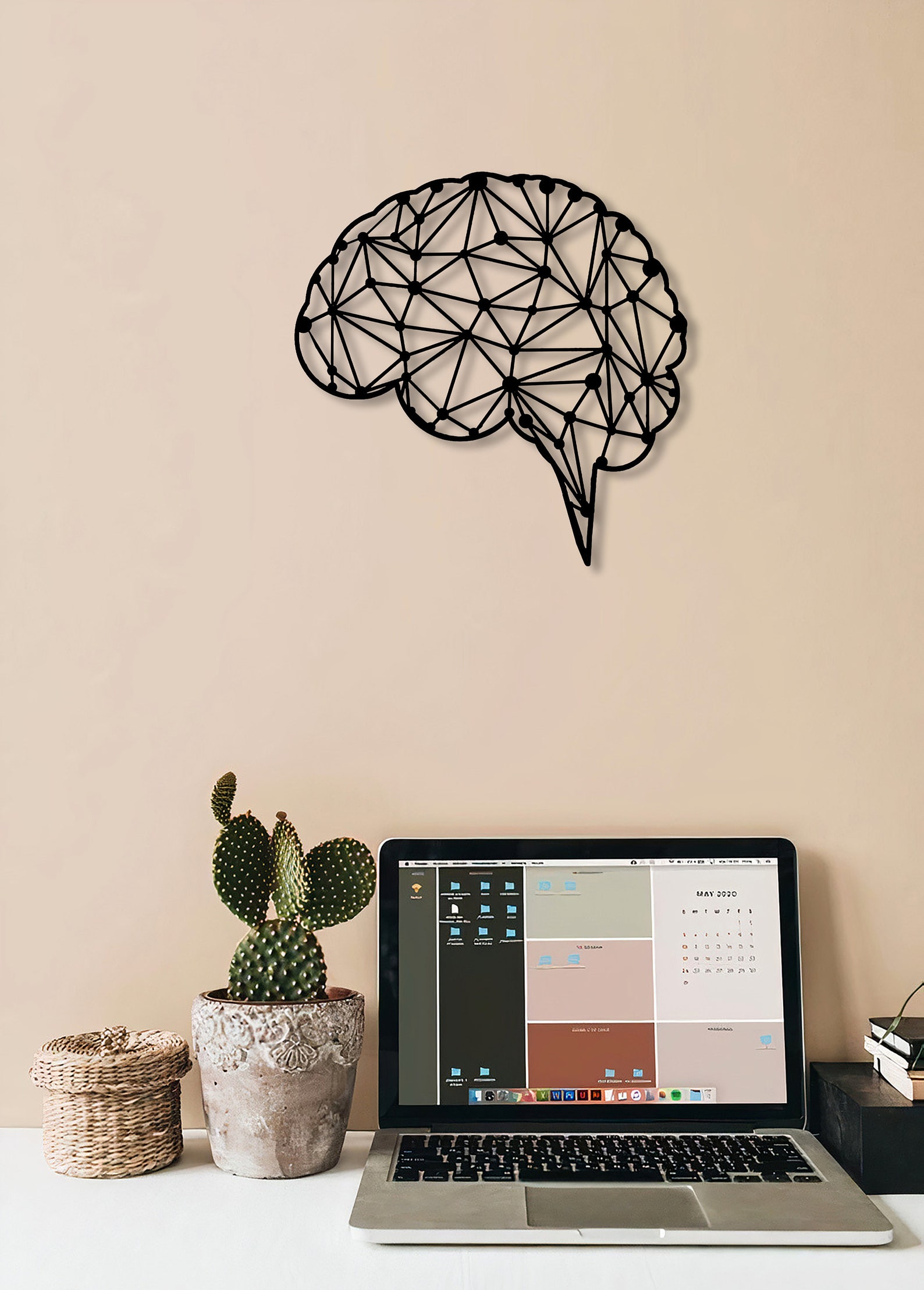 Brain Home Wood Wall Decor, Skull Cells, Living Room Decor, Nursery ...