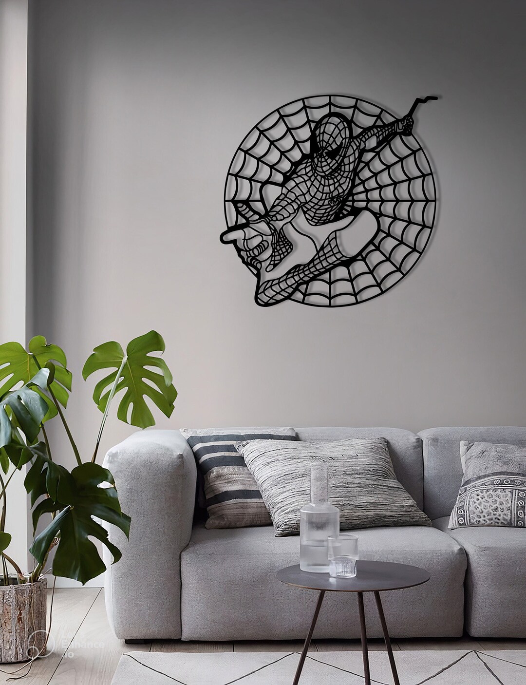 Spiderman Wood Wall Decor, Spider in Cobweb, Marvel Fan, Gift Idea ...