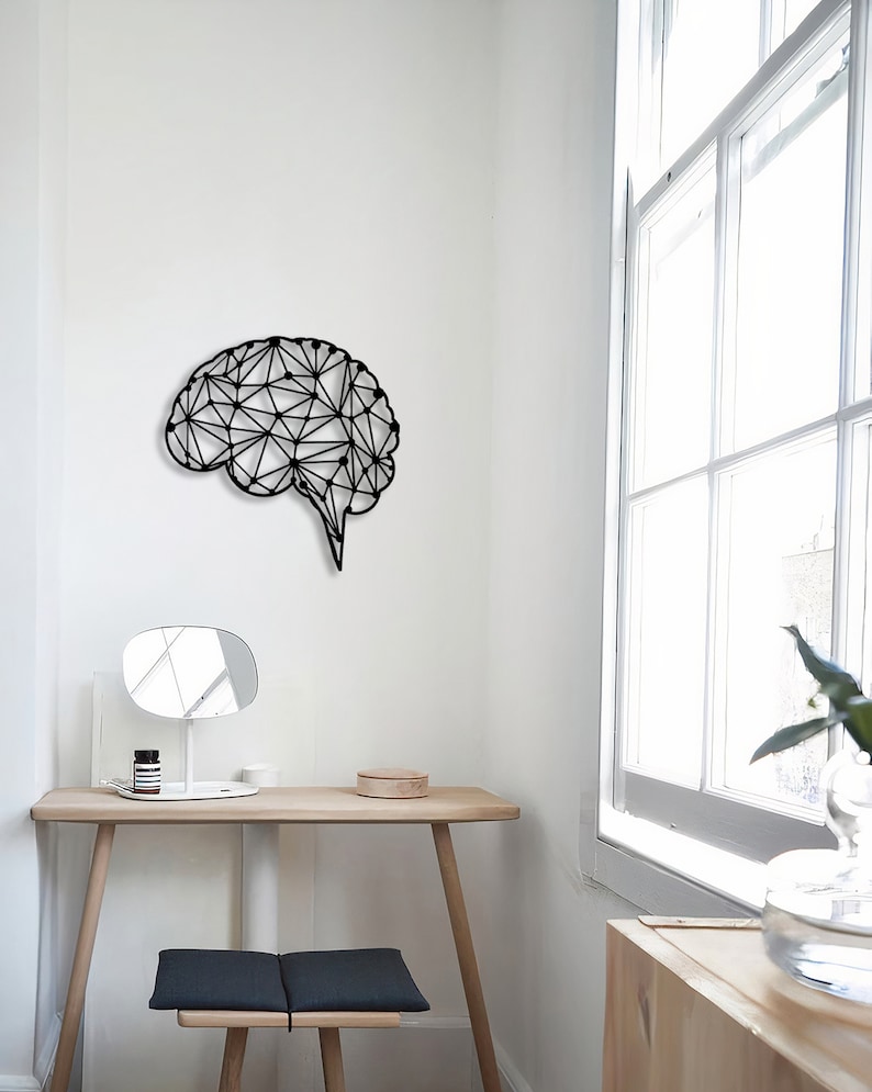 Brain Home Wood Wall Decor Skull Cells Living Room Decor - Etsy