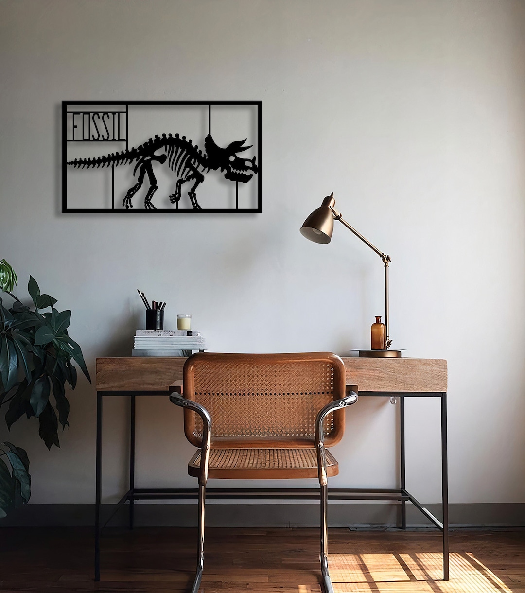Dinosaur Wood Wall Decor, Fossil Art, T-rex Art, Living Room Decor ...