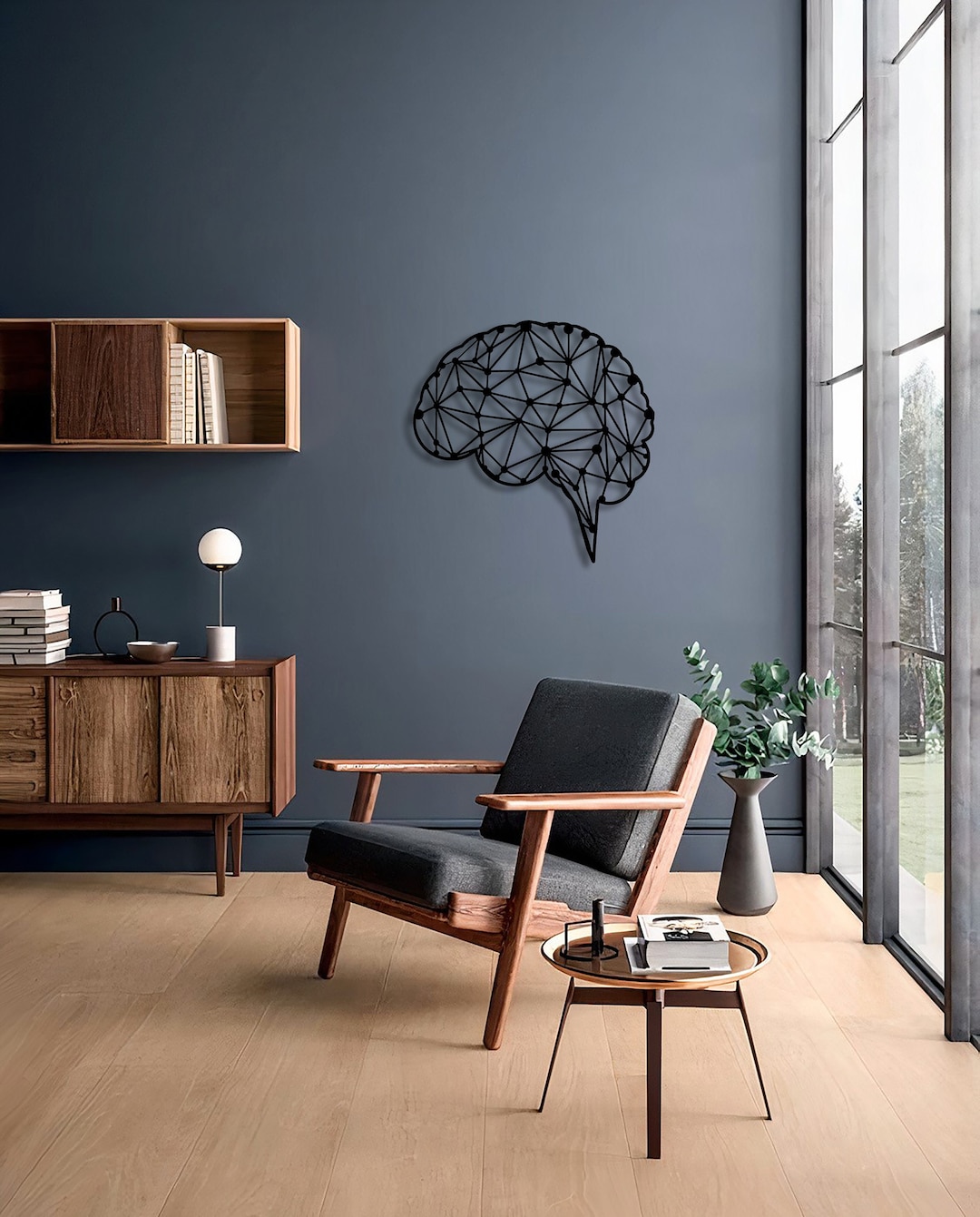 Brain Home Wood Wall Decor, Skull Cells, Living Room Decor, Nursery ...