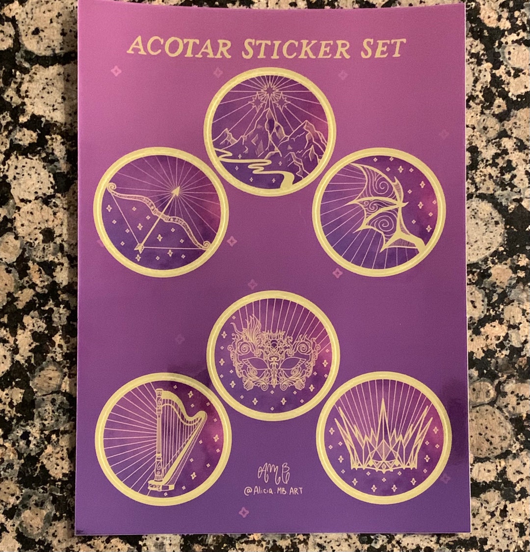 ACOTAR Sticker Set Mirror Material 2.6 Diameter Each - Etsy