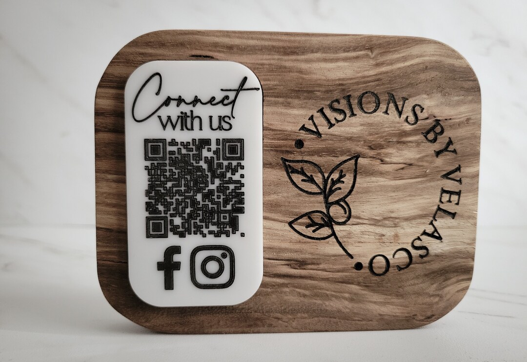 Qr Code Sign - Social Media Sign - Display Sign - Etsy