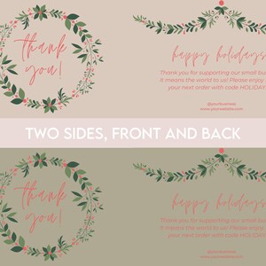 Editable Thank You Card Template, Canva, Holiday Card, Small Business ...